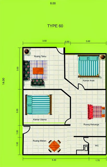11 Desain Rumah Type 60 yang Menarik & Instagrammable - Lamudi