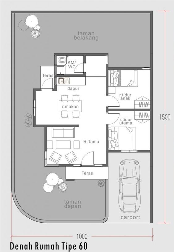 11 Desain Rumah Type 60 yang Menarik & Instagrammable - Lamudi