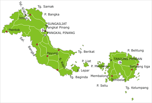 Peta Bangka Belitung Lengkap dengan Nama Kota - Lamudi