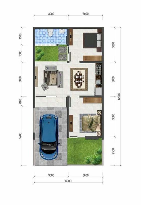 9 Denah Rumah Ukuran 8x12 Terbaru untuk Hunian Modern - Lamudi